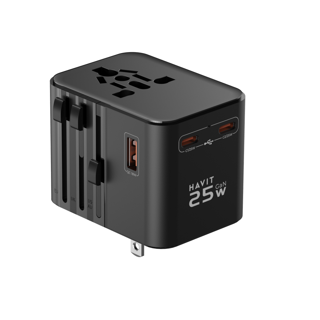 HAVIT Travel Charger UCT700 25W compact universal travel adapter with ...